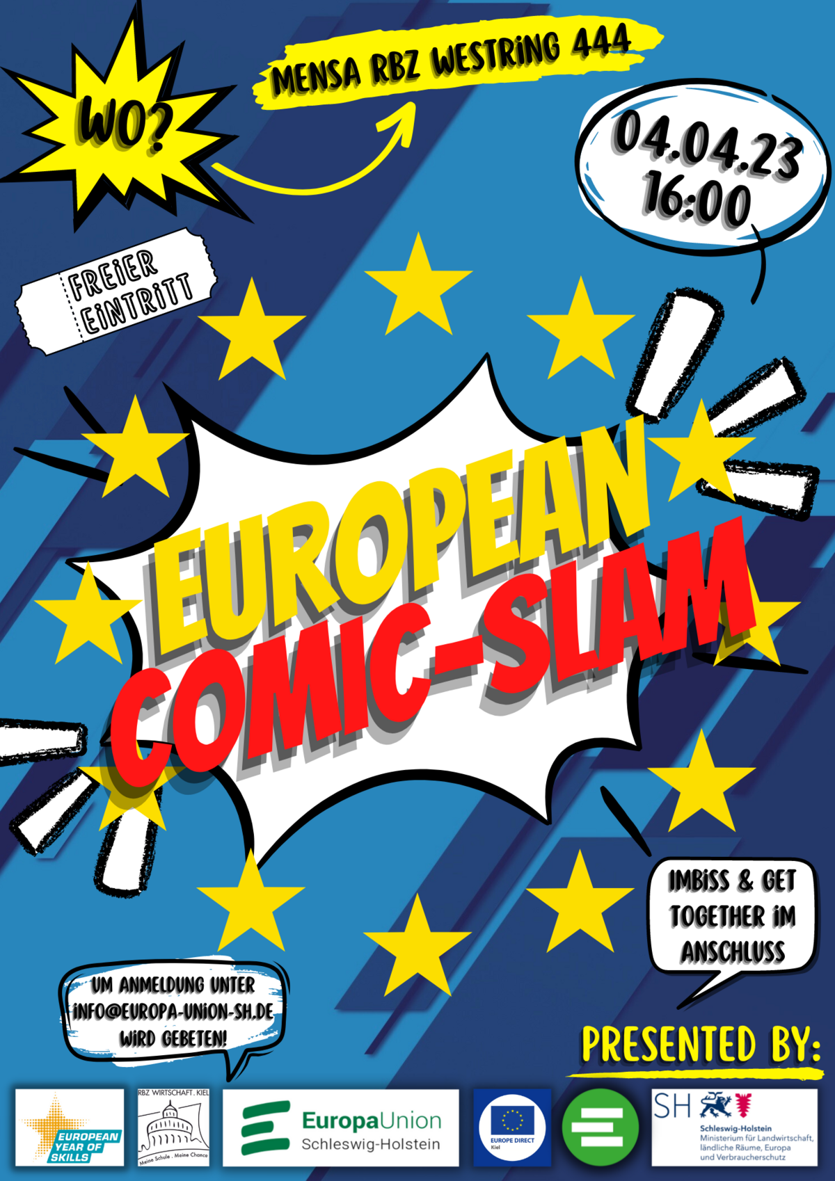 European Comic-Slam 2023 - Jetzt anmelden!- Europa-Union Schleswig-Holstein